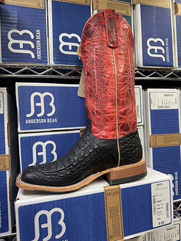 Anderson Bean Mens Boot 339752 Black Lux Caiman/Red Lonestar – Rodeo ...