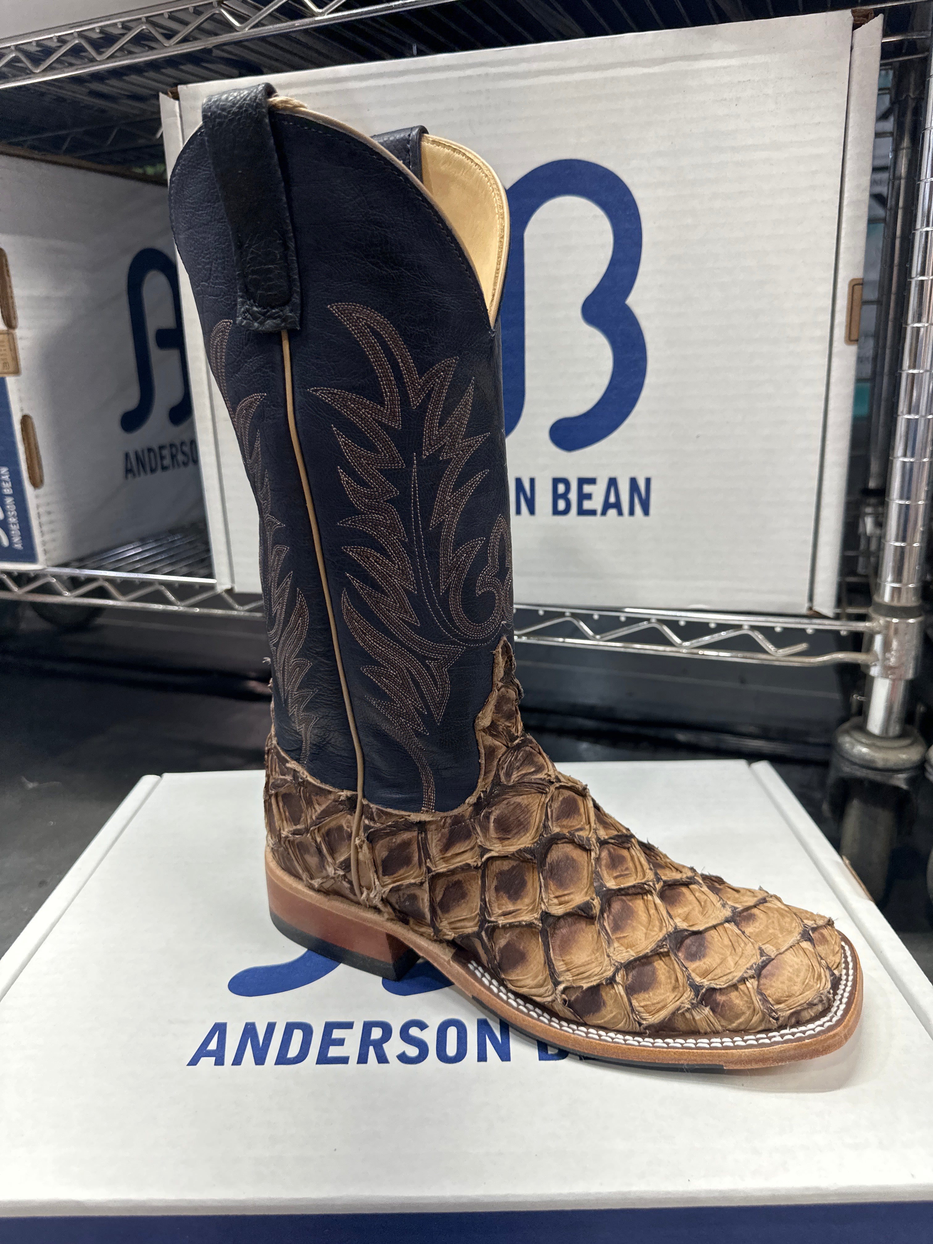 Anderson Bean Womens Boot 361640 Cigar Matte Big Bass/Navy Denver Calf ...