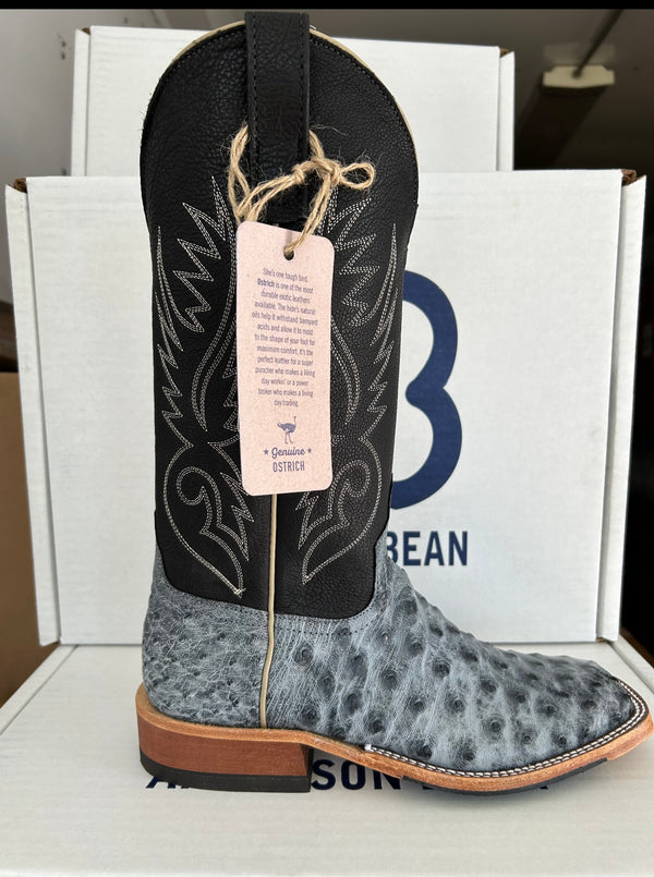 Anderson Bean Womens Boot 339736 Black Rio Grande Ostrich/Black Denver ...